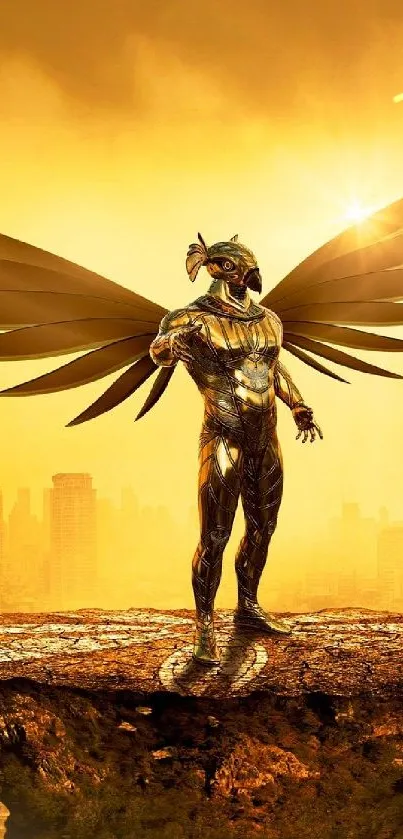 Golden Winged Guardian Wallpaper - free download