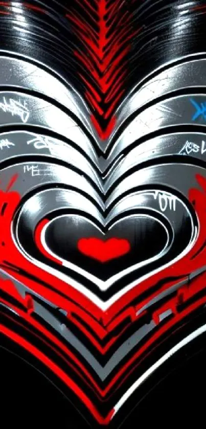 Graffiti Heart Design Wallpaper - free download