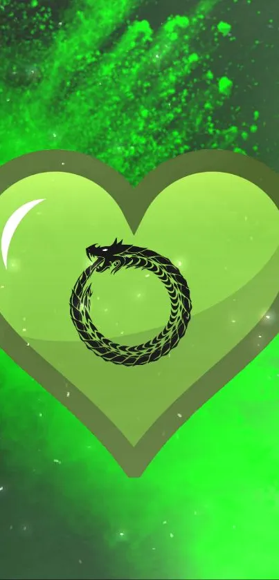 Green Heart Ouroboros Wallpaper - free download