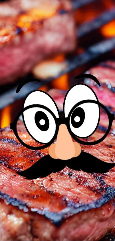 Grilled Steak Cartoon Face - free download