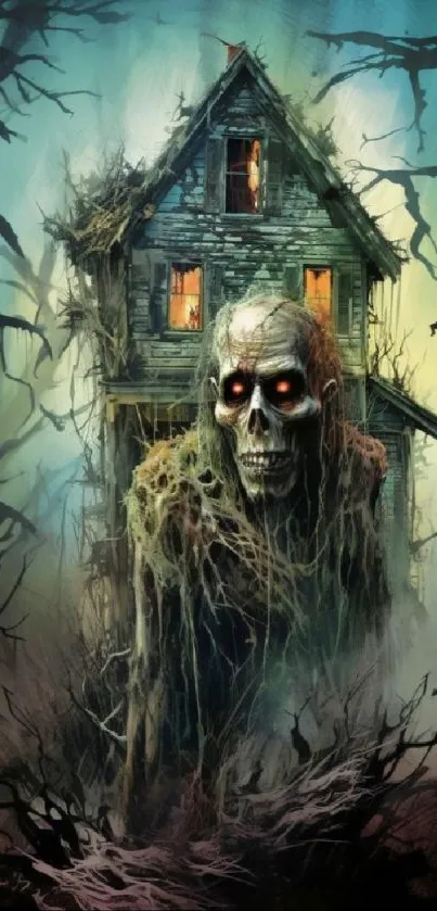 Haunting Skeleton House Wallpaper - free download