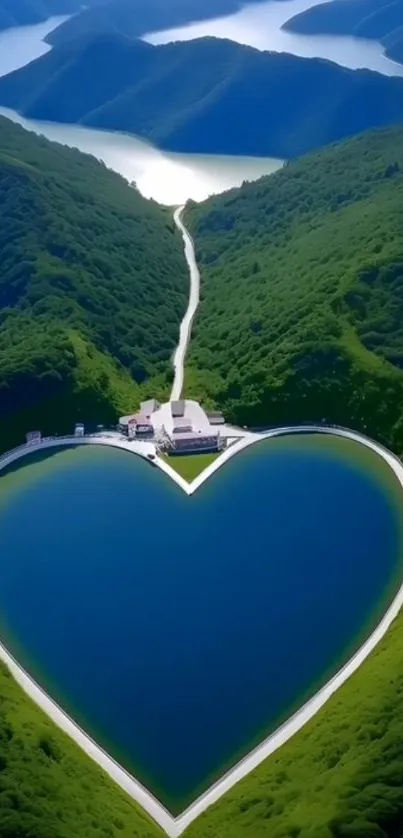 Heart-Shaped Lake in Nature - free download