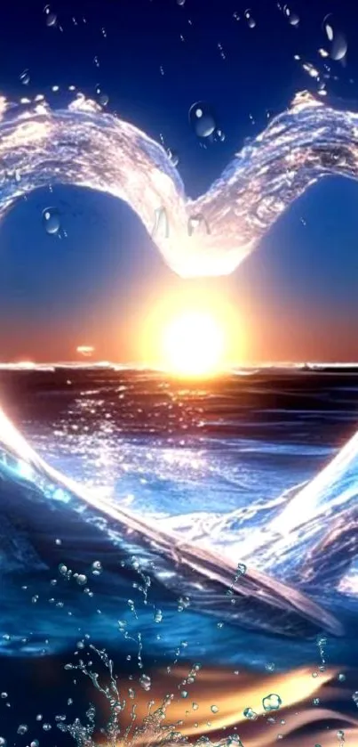 Heart-Shaped Water Sunset Art - free download