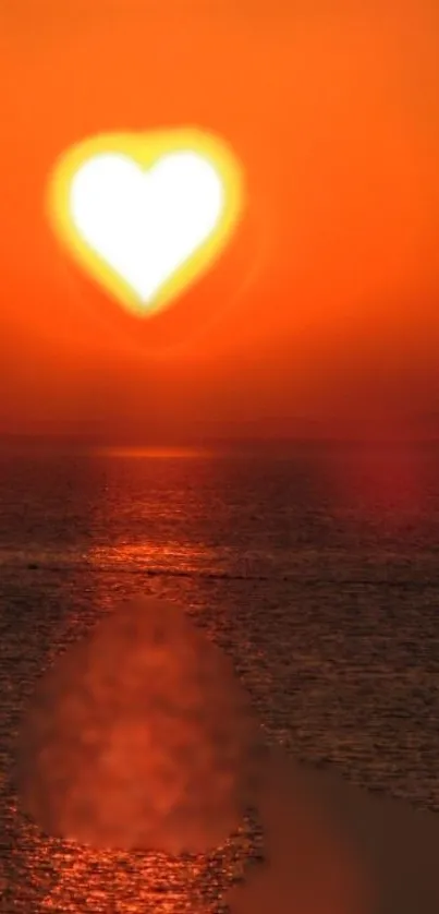 Heart Sunset Over Ocean - free download