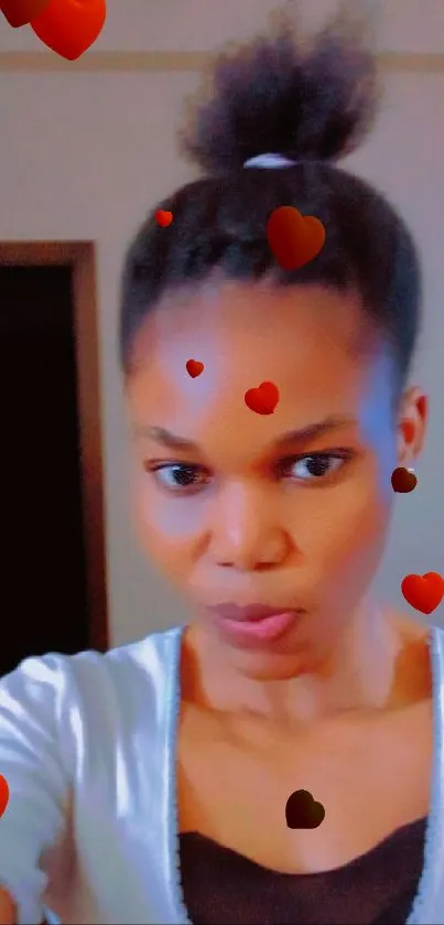 Heart-Themed Portrait Wallpaper - free download