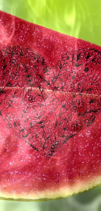 Heart Watermelon Art Wallpaper - free download