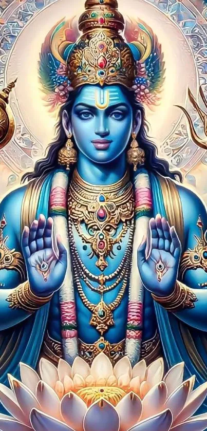 Divine Blue Hindu Deity Art - free download