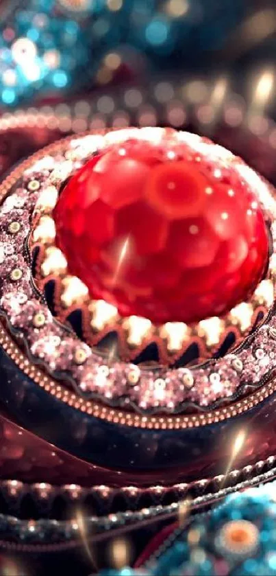 Intricate Red Jewel Art - free download