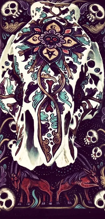 Intricate Skull Art Wallpaper - free download