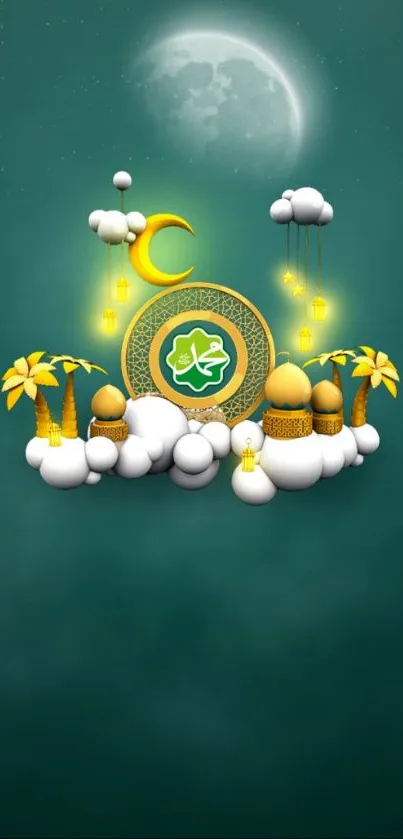 Islamic Moonlit Night Wallpaper - free download