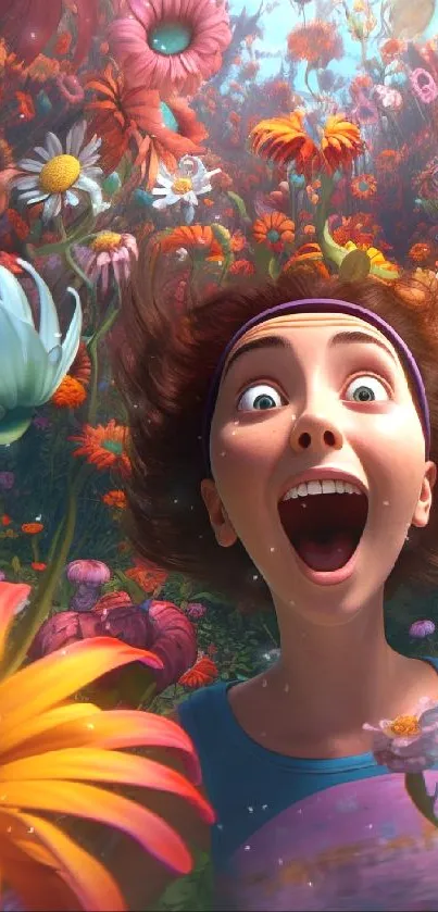 Joyful Floral Fantasy Wallpaper - free download