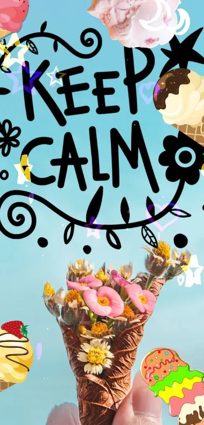 Keep Calm Ice Cream Art - free download