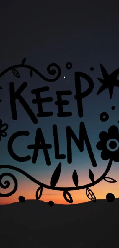 Keep Calm Sunset Wallpaper - free download