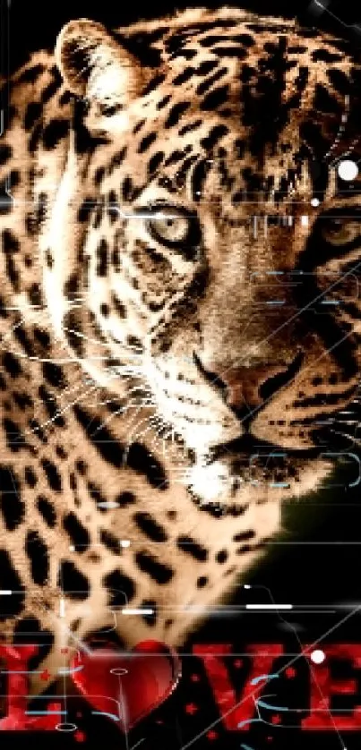 Leopard Love Phone Wallpaper - free download
