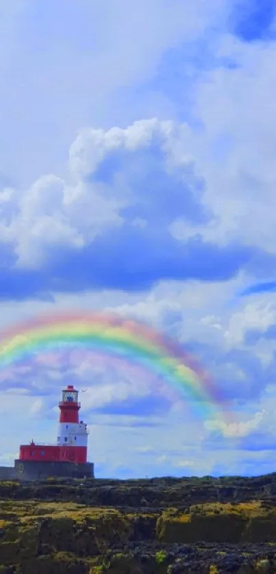 Lighthouse with Rainbow View - free download