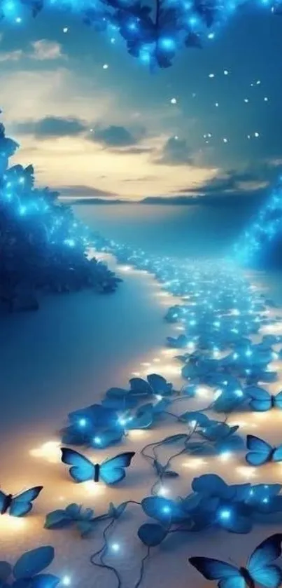 Magical Blue Butterfly Pathway - free download