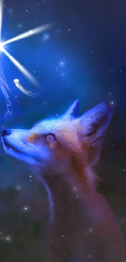 Magical Fox with Glowing Firefly - free download