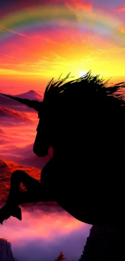 Magical Unicorn Sunset Wallpaper - free download