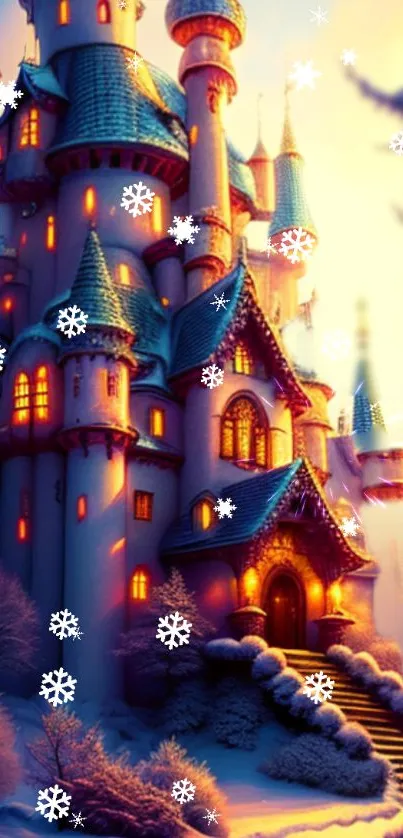 Magical Winter Castle Wallpaper - free download
