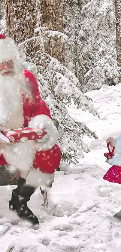Magical Winter Santa Scene - free download