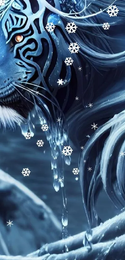 Majestic Blue Tiger Art - free download