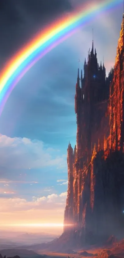 Majestic Castle Rainbow Wallpaper - free download