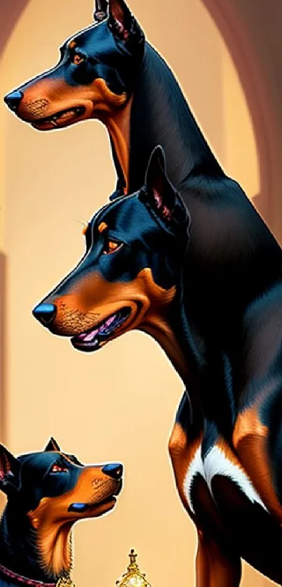 Majestic Doberman Trio Art - free download