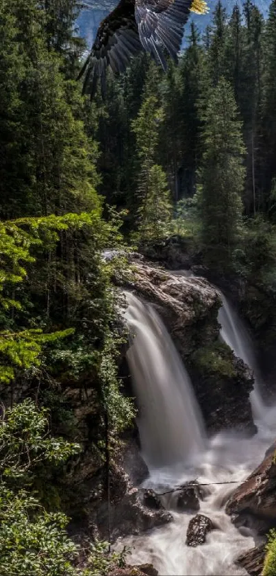 Majestic Forest Waterfall View - free download