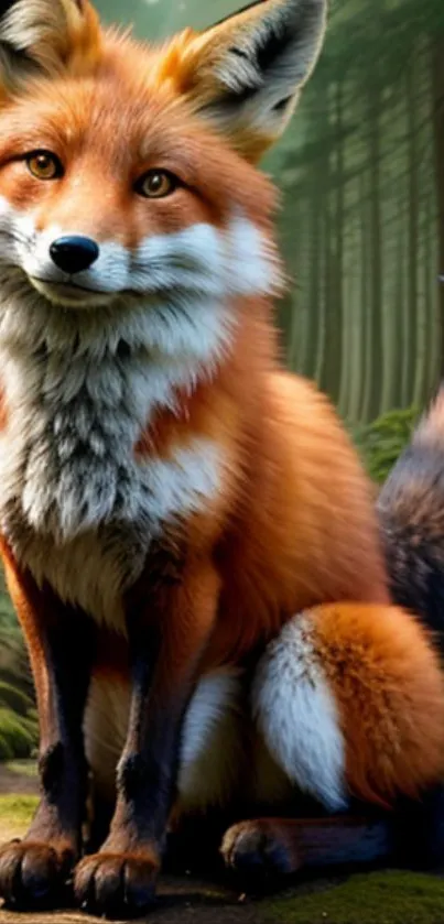 Majestic Fox in Enchanted Forest - free download