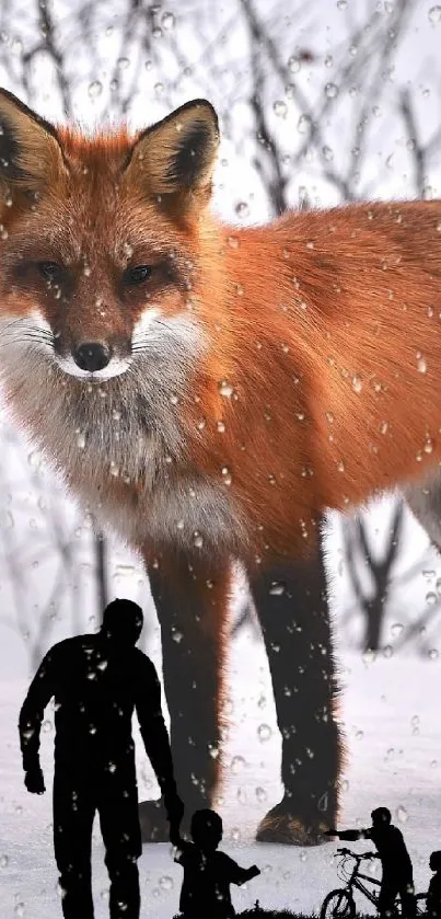 Majestic Fox in Snowy Forest - free download