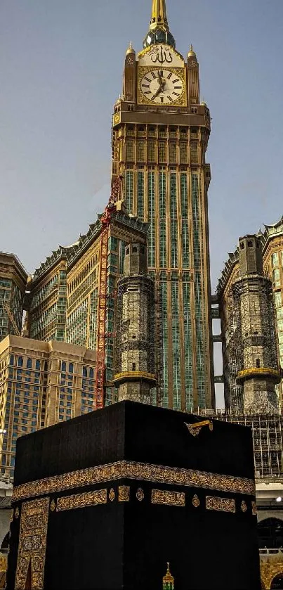 Majestic Kaaba and Clock Tower - free download