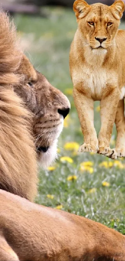 Majestic Lion and Lioness Scene - free download