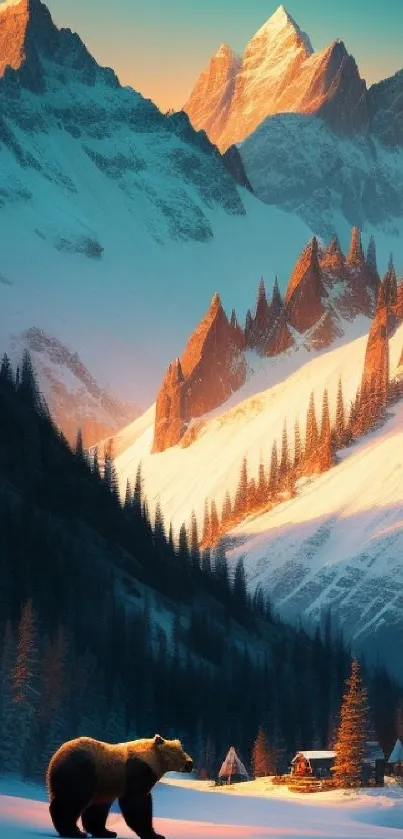 Majestic Mountain Bear Scene - free download