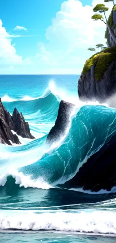 Majestic Ocean Waves Wallpaper - free download