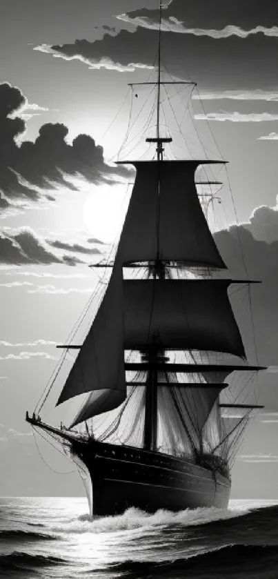 Majestic Ship in Monochrome - free download