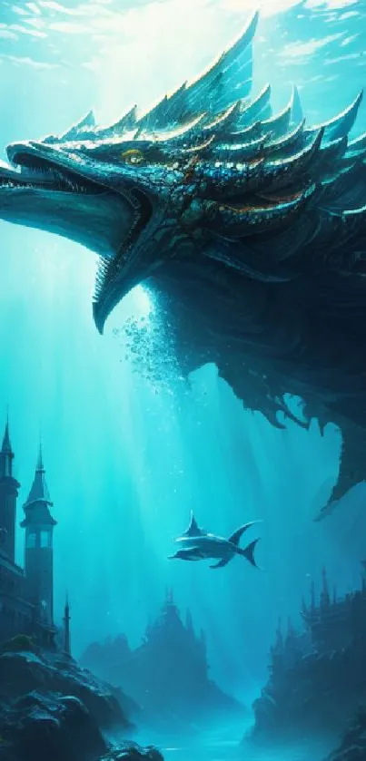 Majestic Underwater Dragon Art - free download