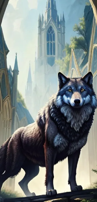 Majestic Wolf in Medieval Setting - free download
