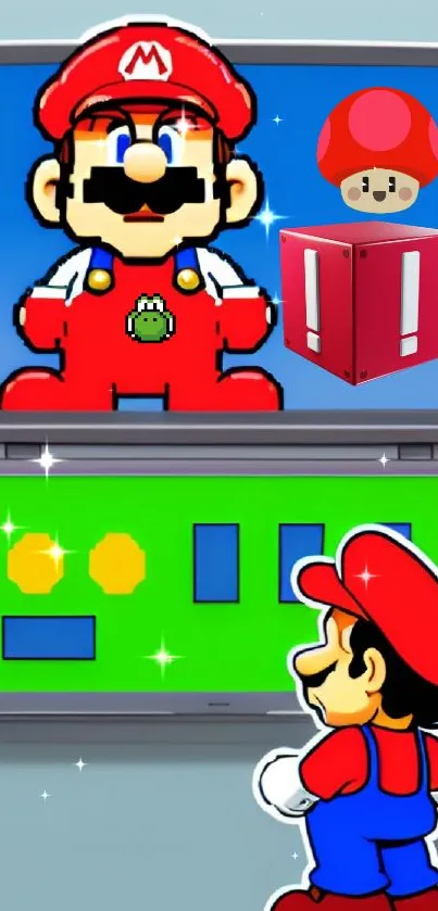 Mario Cartoon Phone Wallpaper - free download