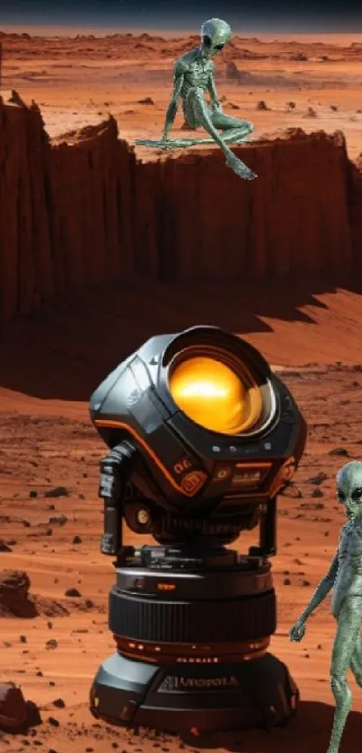 Mars Aliens Sci-Fi Wallpaper - free download