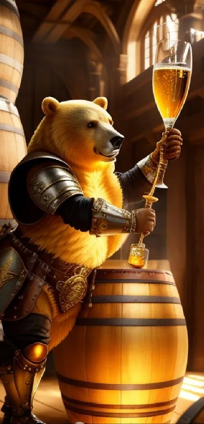 Medieval Bear in Tavern Scene - free download