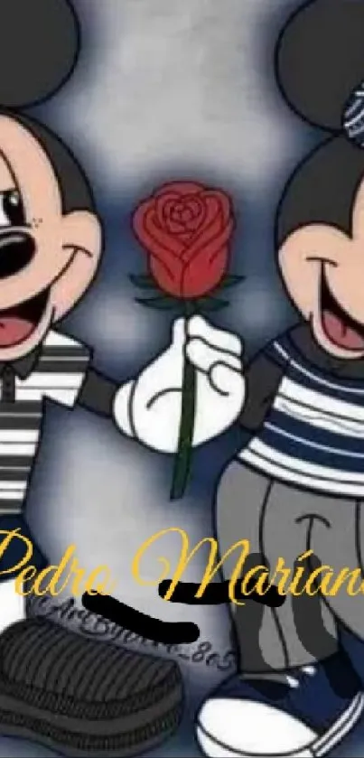 Mickey Mouse Romantic Wallpaper - free download