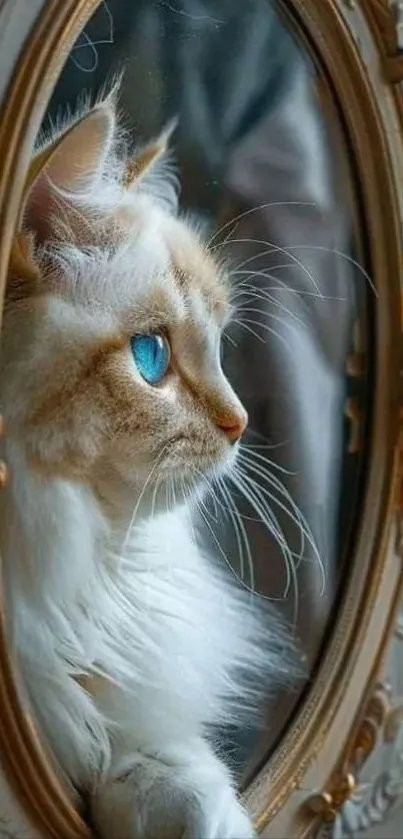 Mirror Reflection Cat Wallpaper - free download