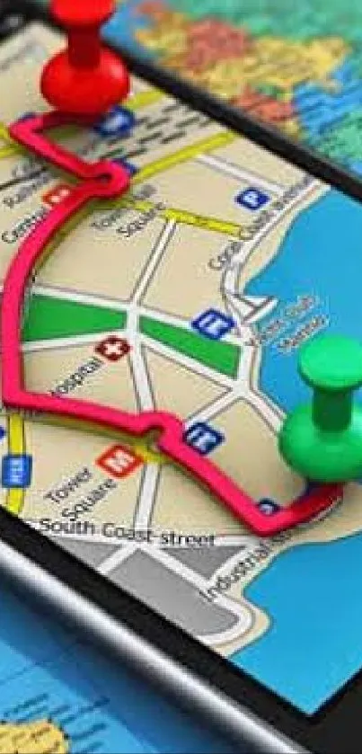Mobile Navigation Map Wallpaper - free download