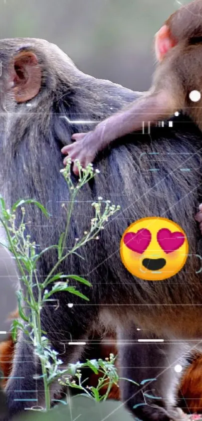 Monkey and Emoji Fun Wallpaper - free download