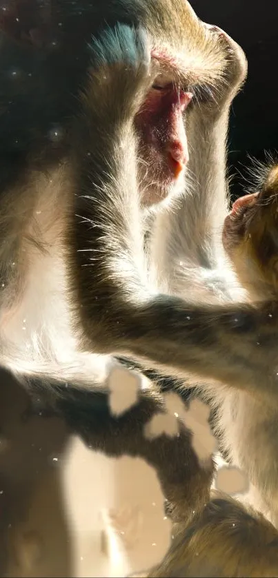 Monkey Family Mobile Wallpaper - free download