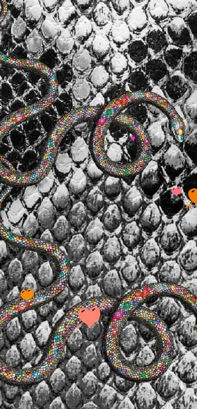 Monochrome Snakeskin Pattern Art - free download