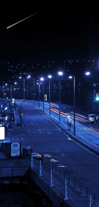 Moody Blue Nightscape View - free download