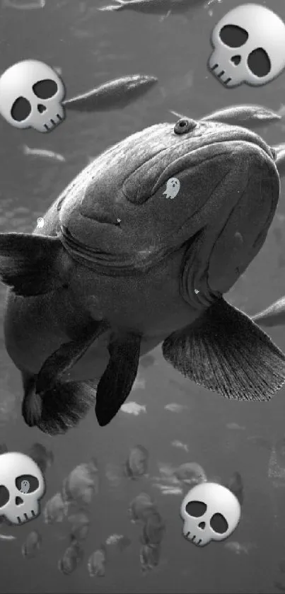 Moody Fish and Skulls Art - free download