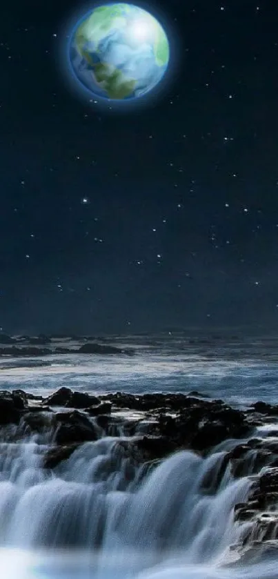 Moonlit Ocean and Earth View - free download