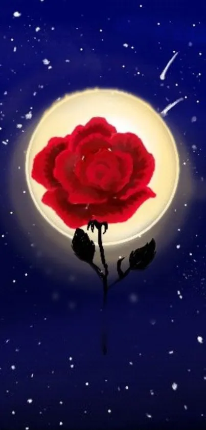 Moonlit Rose Night Wallpaper - free download